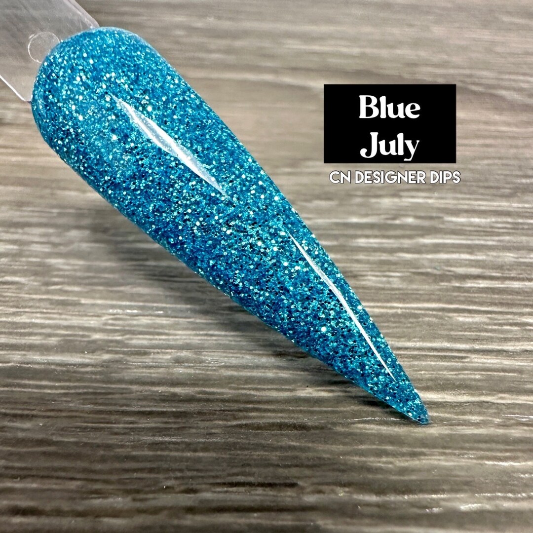 Blue July- Dip Powder, Nail Dip Powder, Glitter Dip Powder, Dip Powder ...