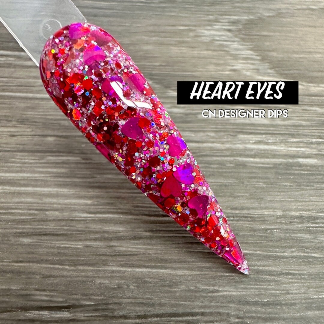 Heart Eyes- Dip Powder, Dip Powder for Nails, Acrylic, Pink, Red ...