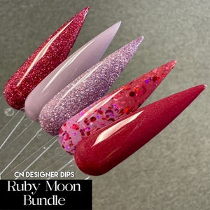 Ruby Moon- Dip Powder, Acrylic, Dip, Nails, Thermal, Glow, Nail Dip ...