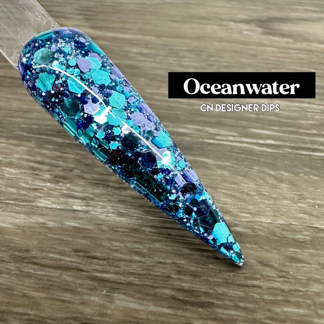Oceanwater- Dip Powder, Glitter Dip Powder, Dip Powder for Nails, Nail ...
