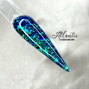 Atlantis- Dip Powder, Dip Powder for Nails, Acrylic, Chunky, Blue ...