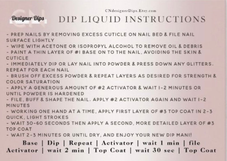 Dip Liquids Dip Base Dip Activator Dip Top Dip Liquid Dip - Etsy