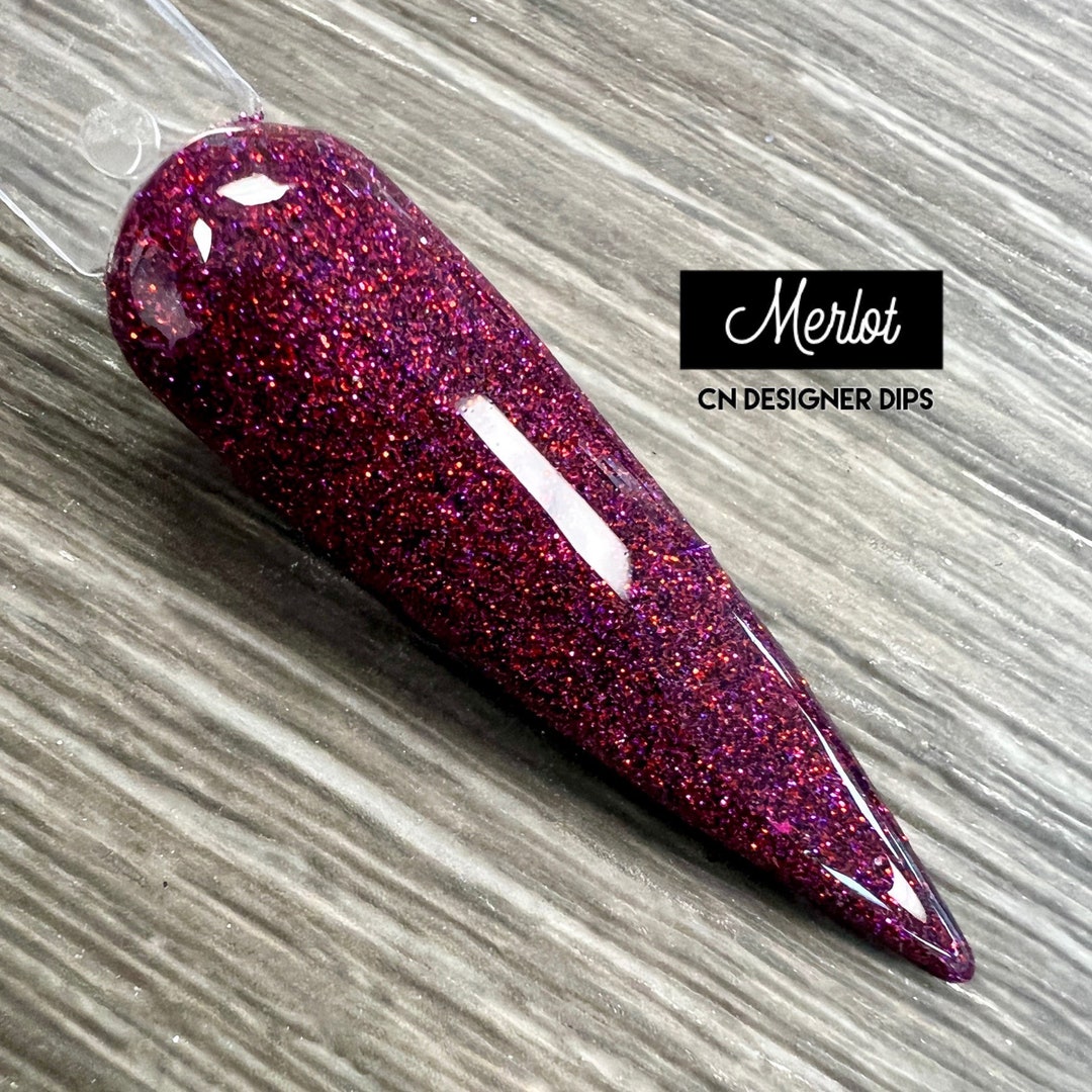 Merlot - Dip Powder, Dip Nail Powder, Dip Powder for Nails, Glitter Dip ...