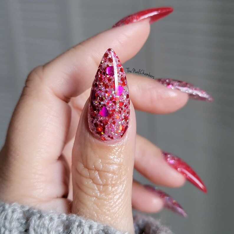 Heart Eyes- Dip Powder, Dip Powder for Nails, Acrylic, Pink, Red ...