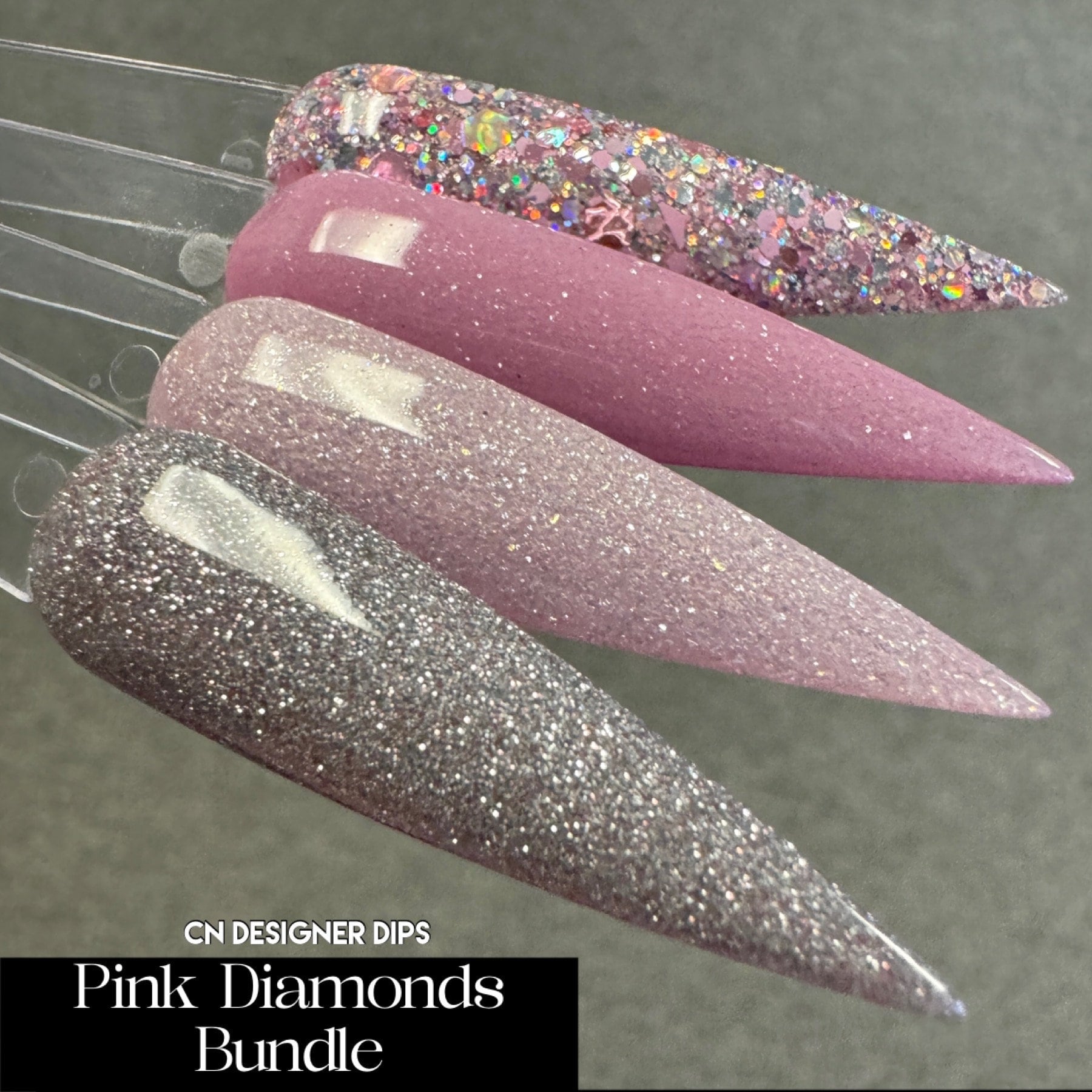 Pink Diamonds Bundle- Dip Powder, Dip Powder for Nails, Acrylic, Pink ...