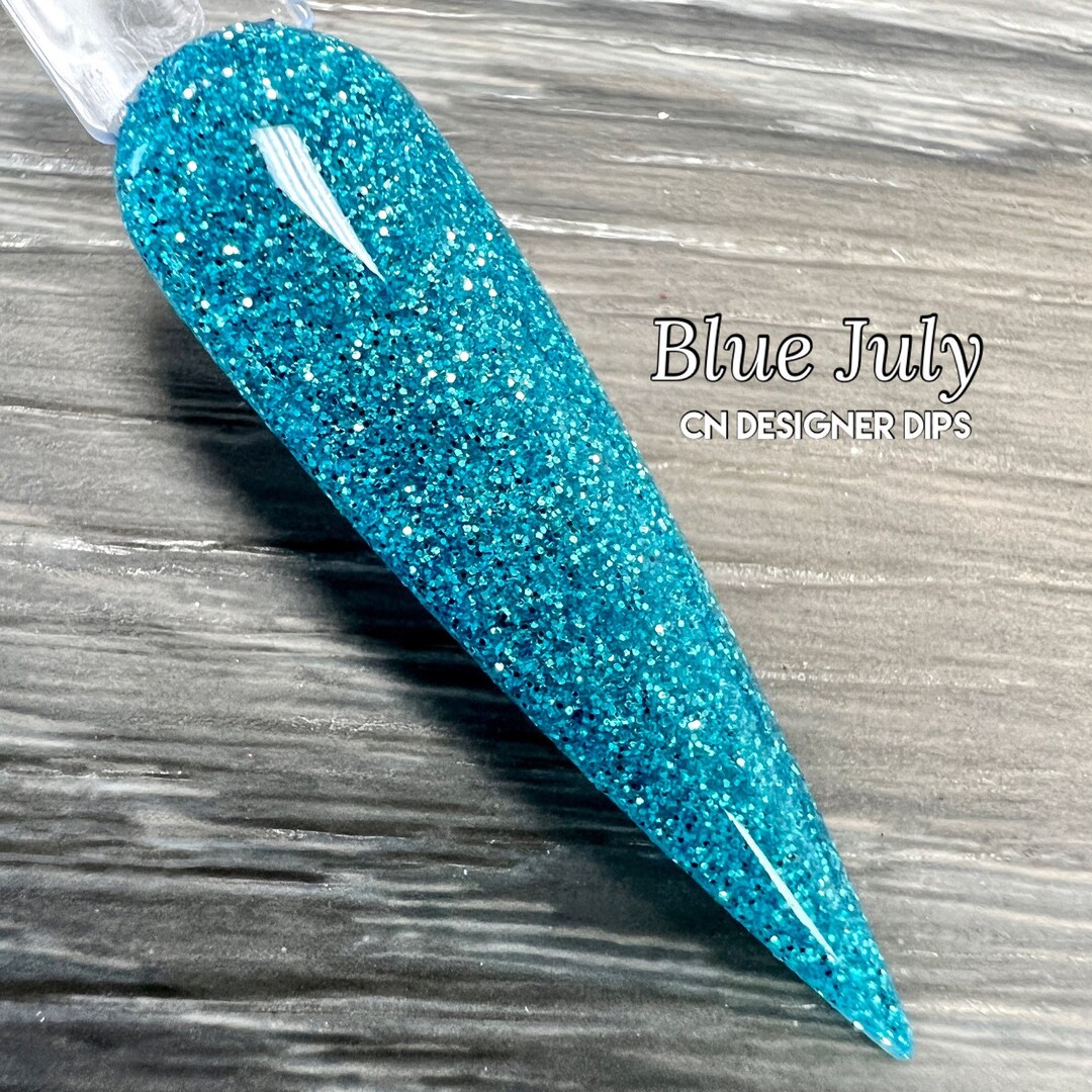 Blue July Dip Powder, Nail Dip Powder, Glitter Dip Powder, Dip Powder ...