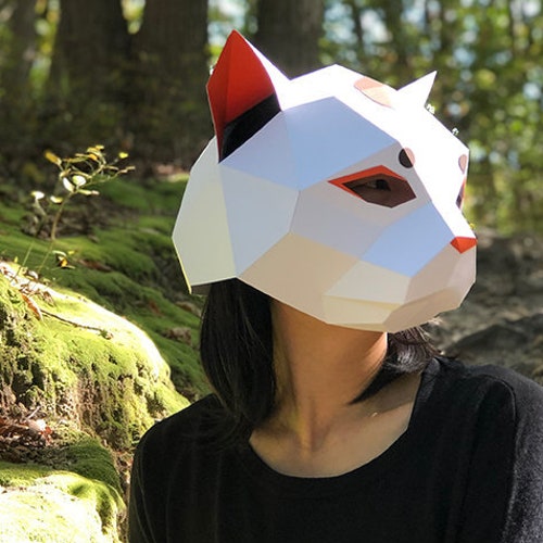 Cat Mask Papercraft DIY Low Poly Mask PDF Papercraft Cat - Etsy