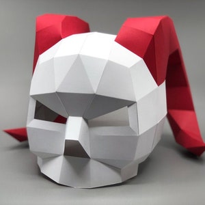 Horned Skull Mask Head Mask DIY Papercraft PDF Template - Etsy