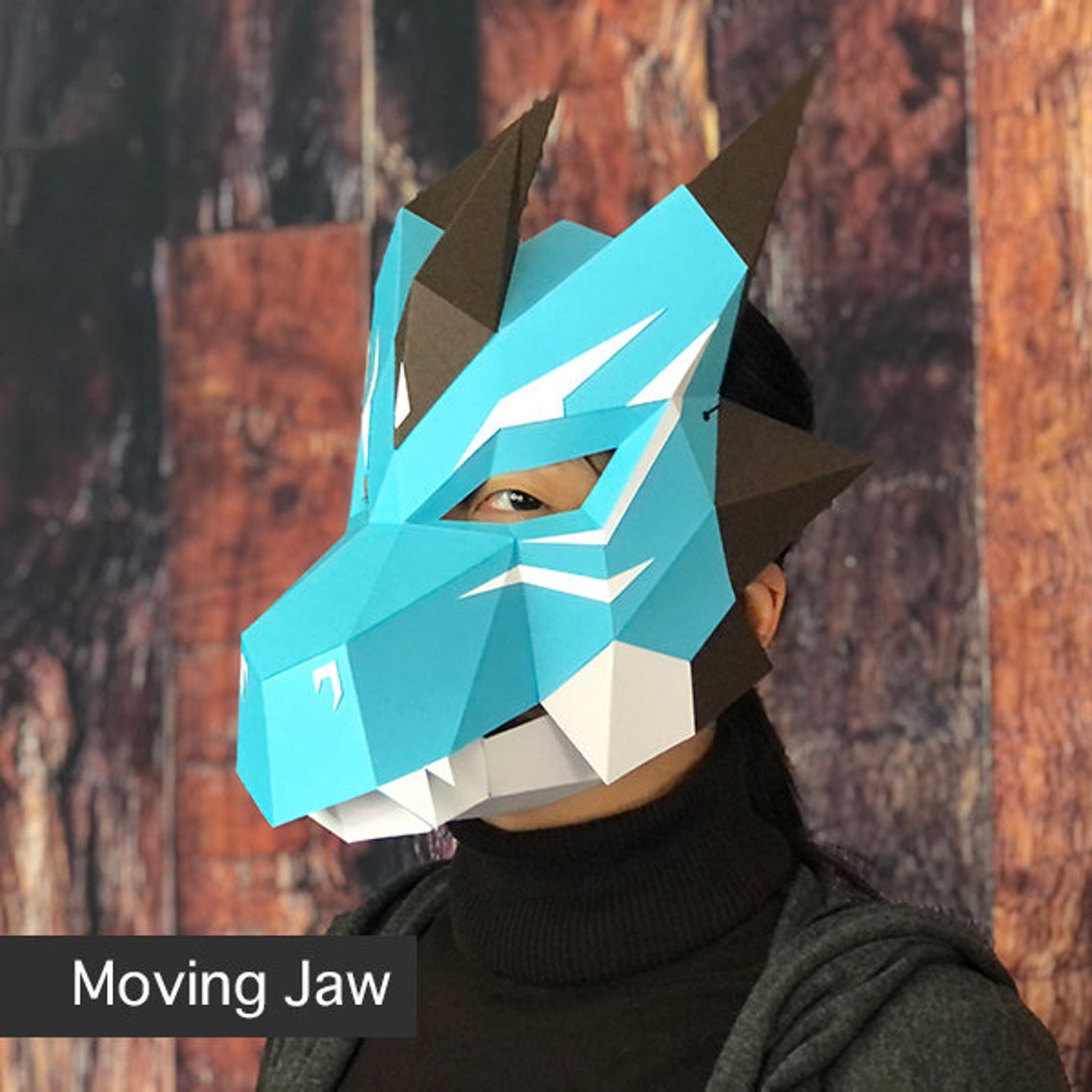 Azure Dragon Moving Jaw Mask 2 Styles DIY Papercraft | Etsy