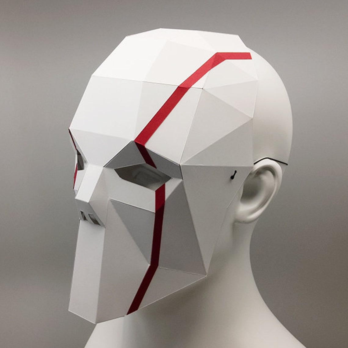 Yūrei Full Face Ghost Mask DIY papercraft template | Etsy