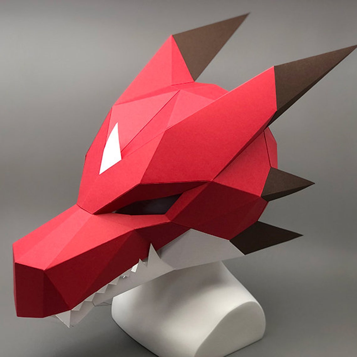Tatsu Dragon Head Mask DIY Halloween Costume Papercraft | Etsy