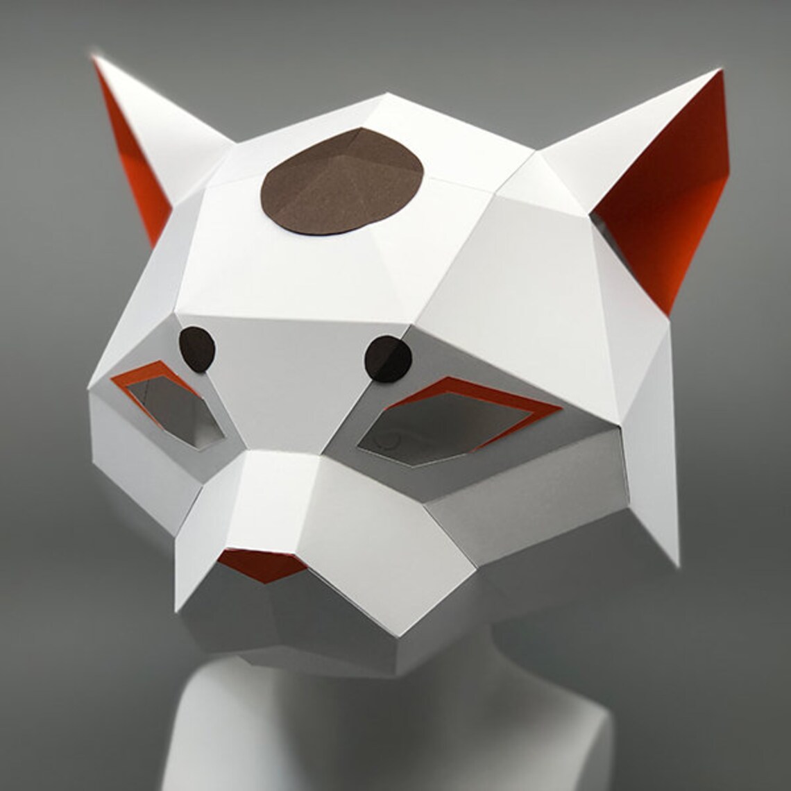 Nekomata Yokai Cat Mask Head Mask 3D Low Poly DIY - Etsy UK
