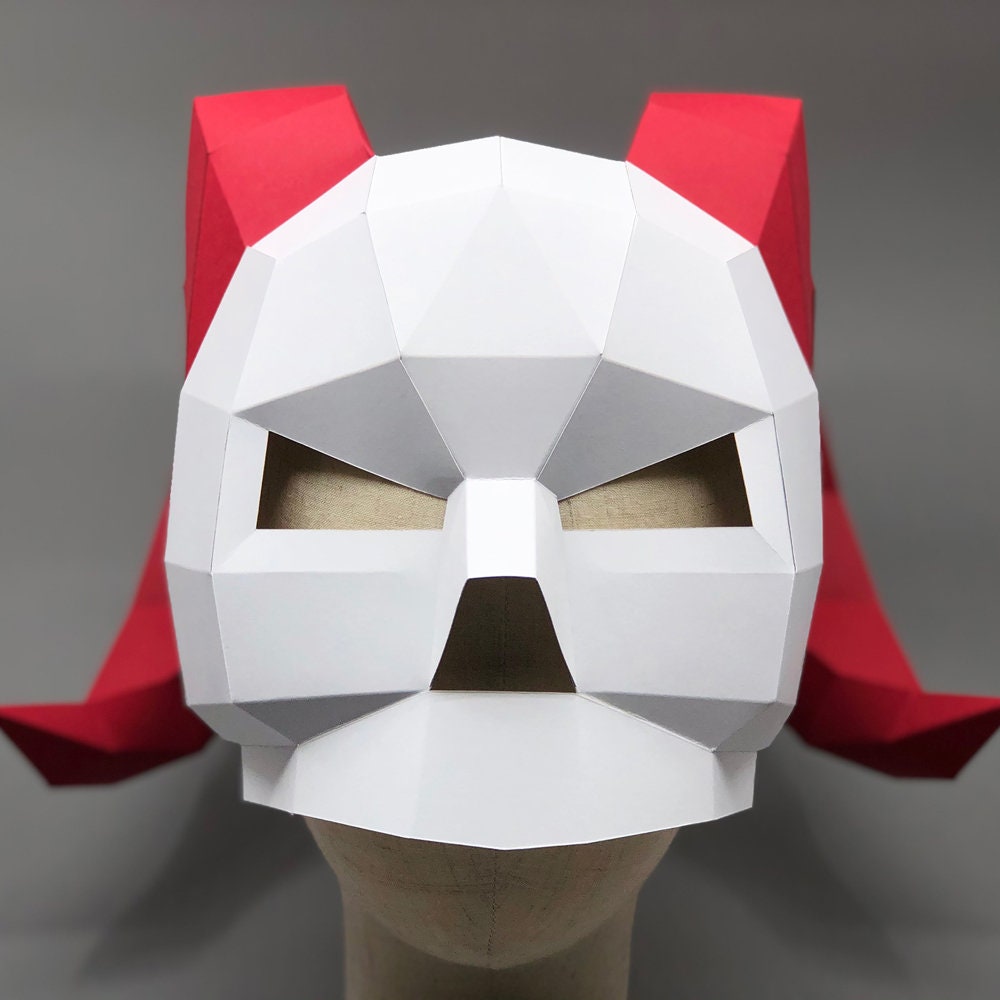 Horned Skull Mask Head Mask DIY Papercraft Template | Etsy