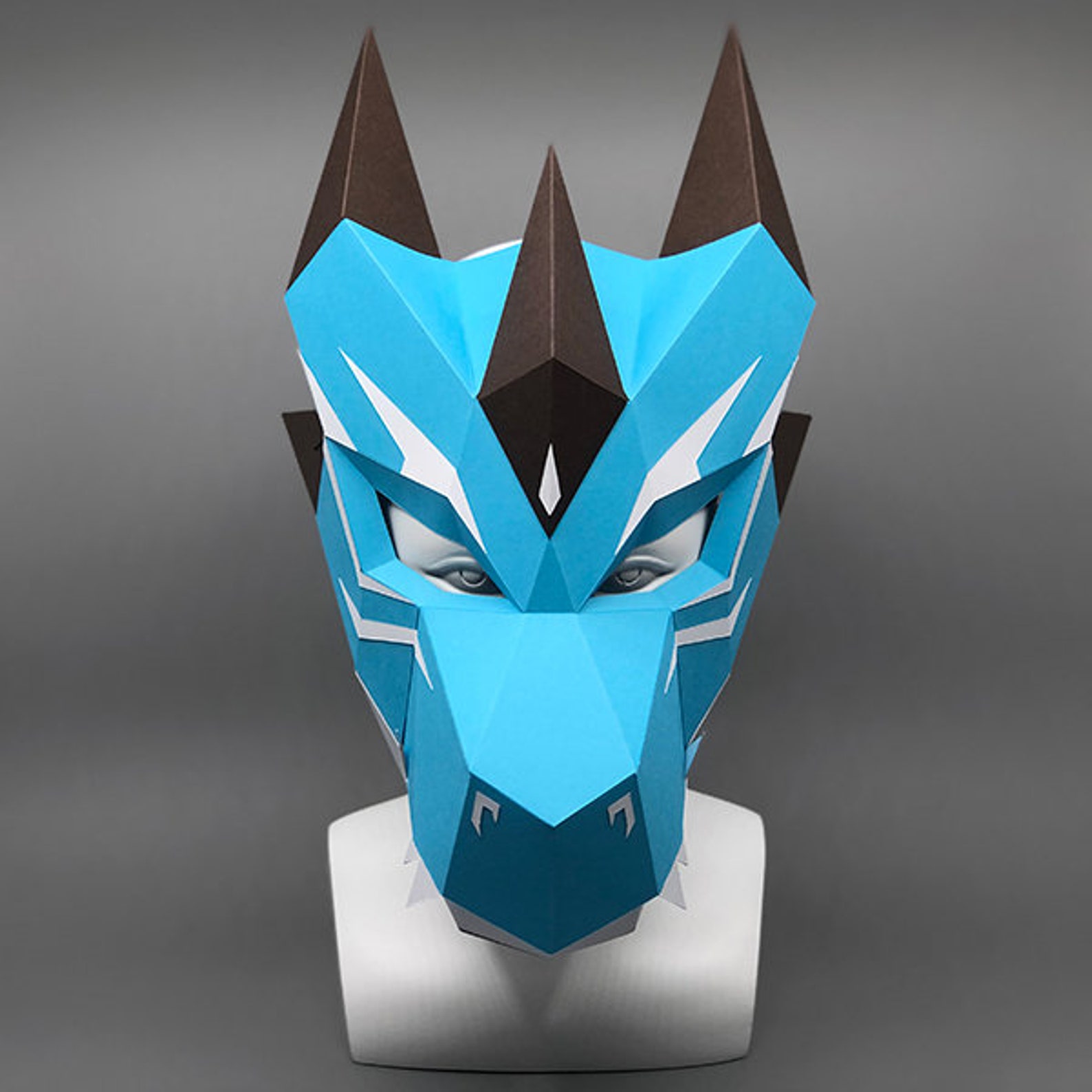 Azure Dragon | Moving Jaw Mask - 2 Styles DIY Papercraft (PDF Template ...