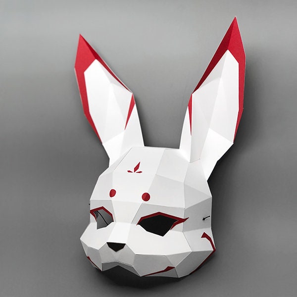 Moon Rabbit | Half Face Mask - DIY Papercraft (PDF Template Download ...