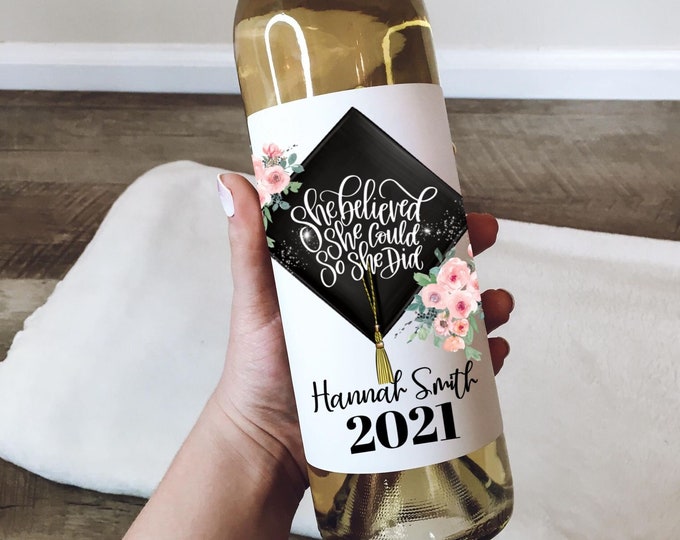 4 Photo Graduation Wine Labels Personalized Graduation Wine Label Add ...