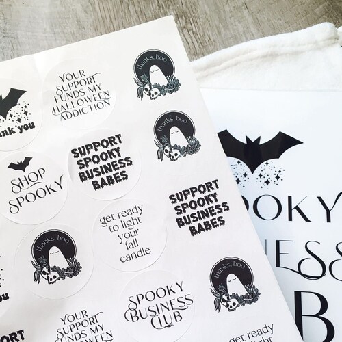 Spooky Small Business Thank You Stickers Packaging Stickers - Etsy