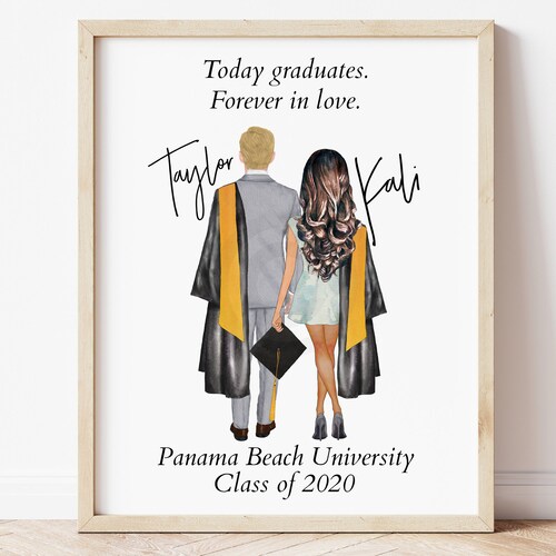 Personalised Couples Graduation Print Graduation Gift for - Etsy