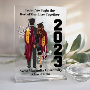 Personalized Graduation Acrylic Sign, Custom Couple Graduation Gift ...