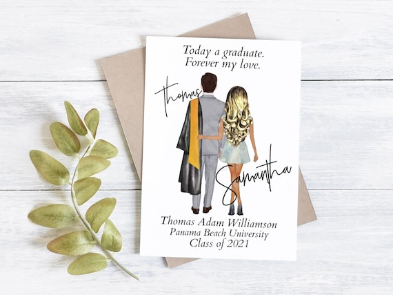Personalized Graduation Card Couples Graduation Card | Etsy