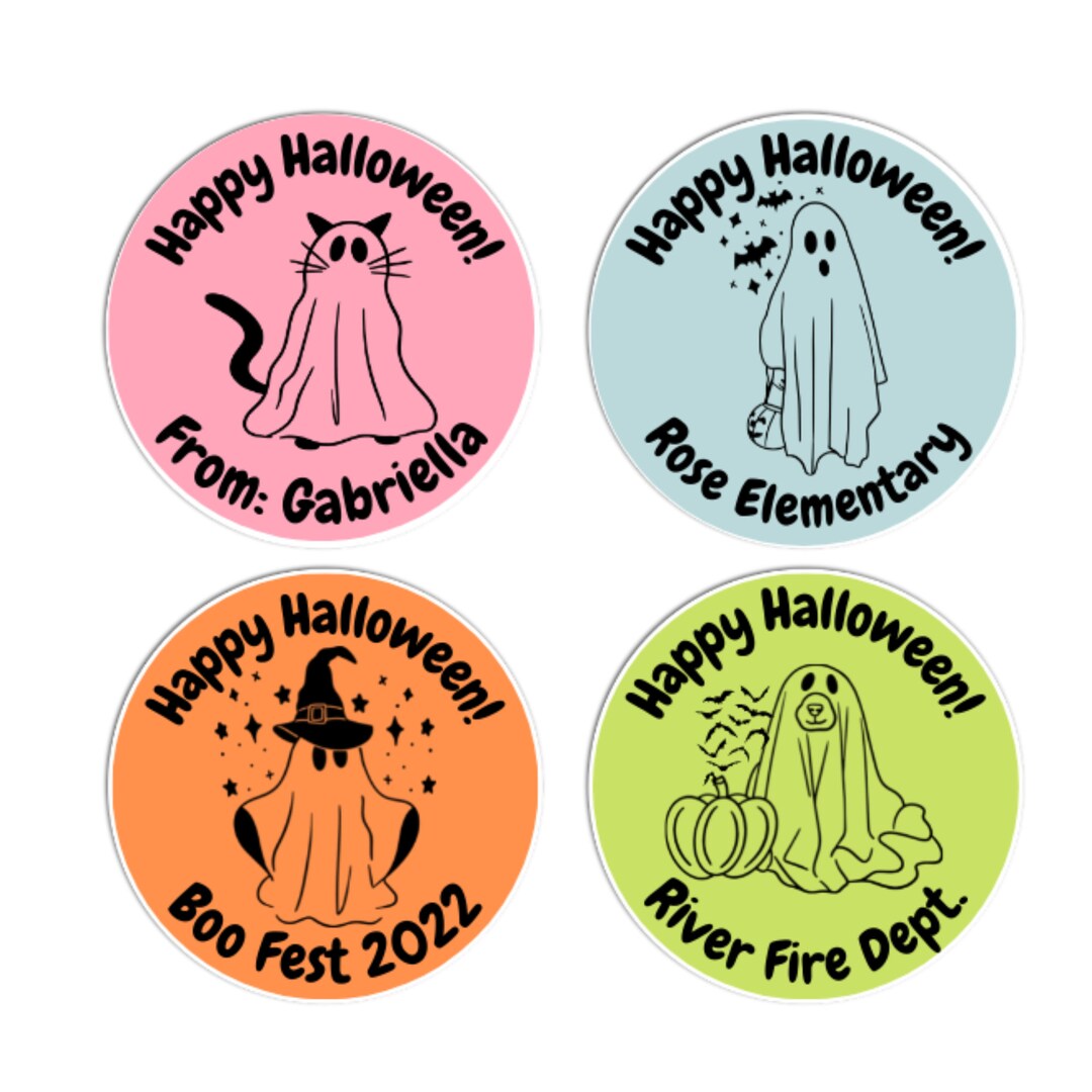 Custom Trick or Treat Labels, Candy Bag Labels, Halloween Party Favor ...