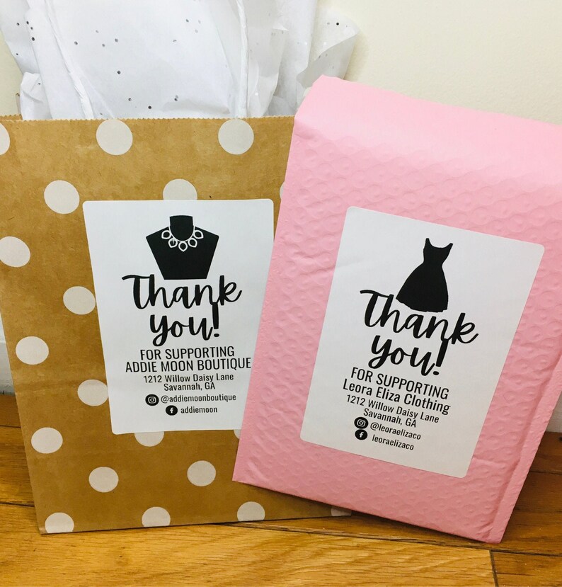 Custom Small Business Labels Custom Thank You Stickers - Etsy