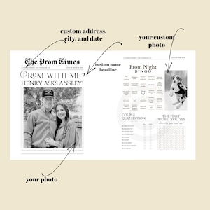 Printed and Shipped Prom Proposal Newspaper Bouquet Wrap, Custom ...