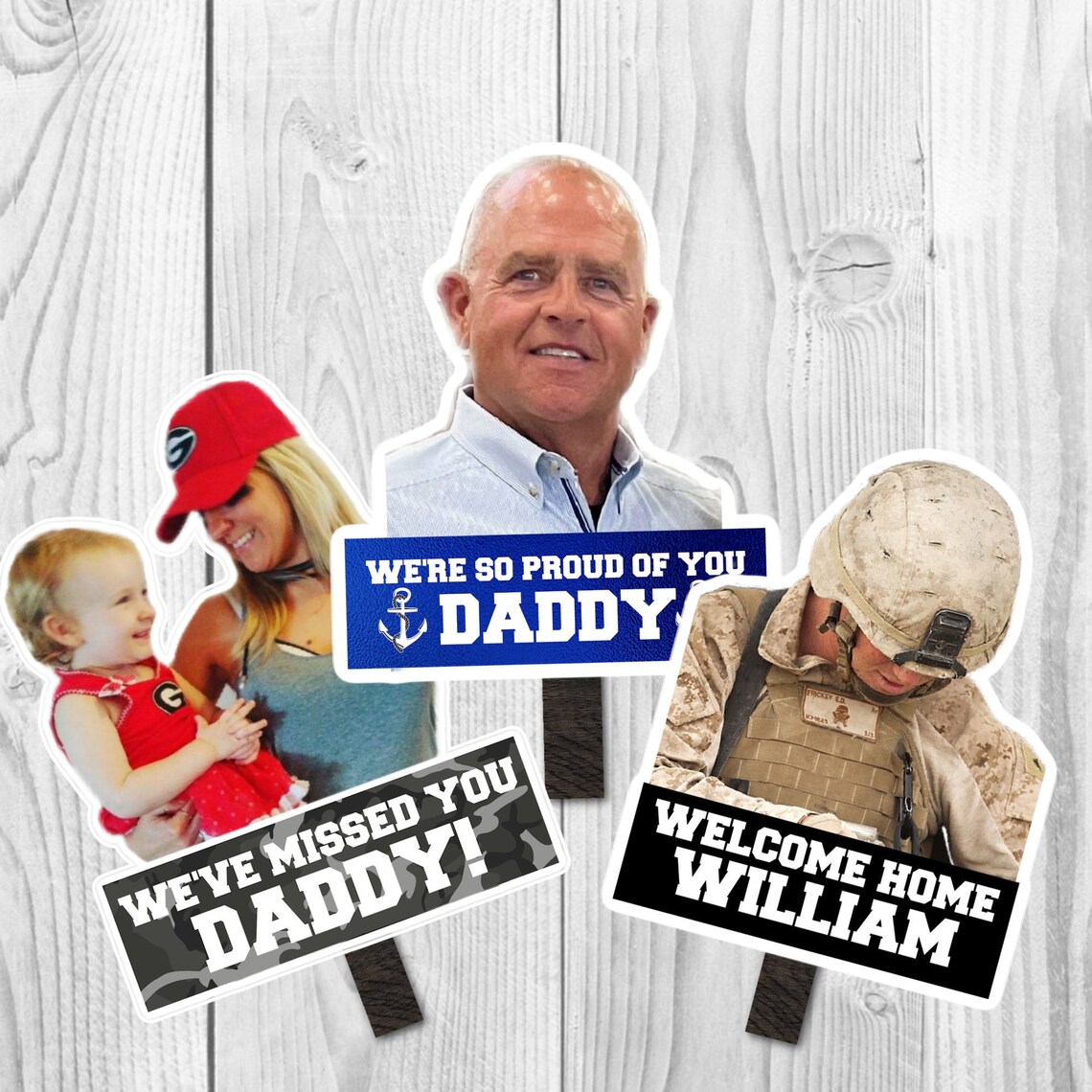 Custom Military Huge Head on Stick, Photo Cutout, Deployment Cutout ...