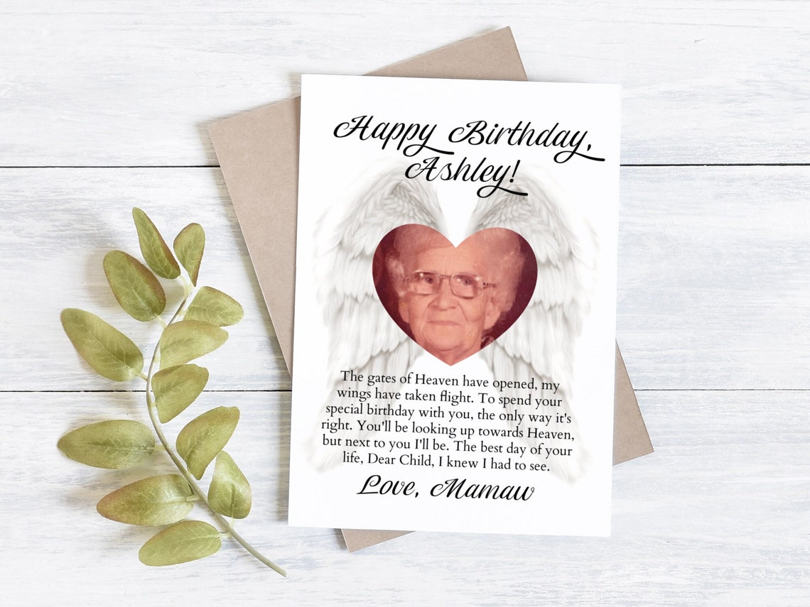 Memorial Birthday Card, in Loving Memory Card, Memorial Print ...