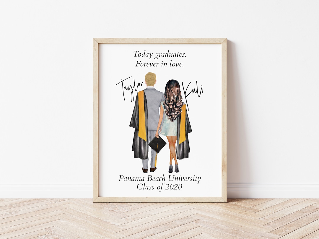 Personalized Graduation Print, Couples Graduation Print, Graduate Print ...