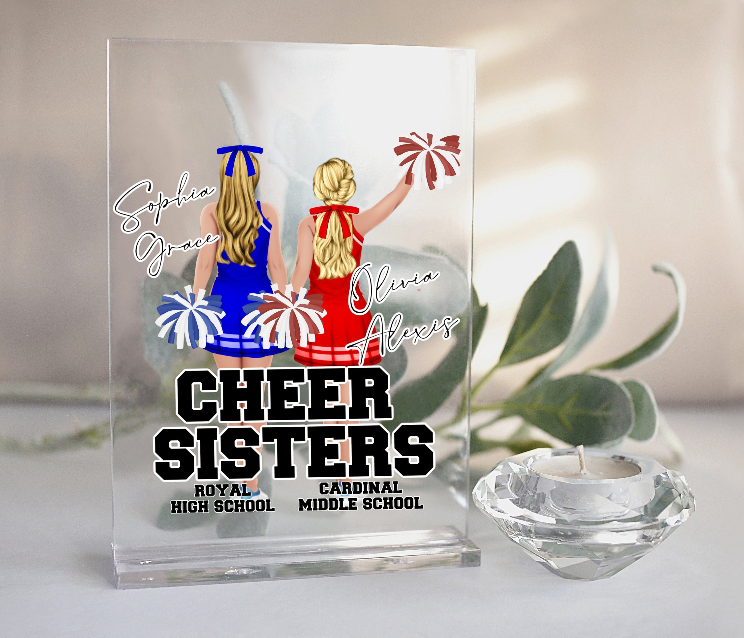Personalized Cheer Acrylic Sign, Custom Cheer Sisters Gift, Mom of ...