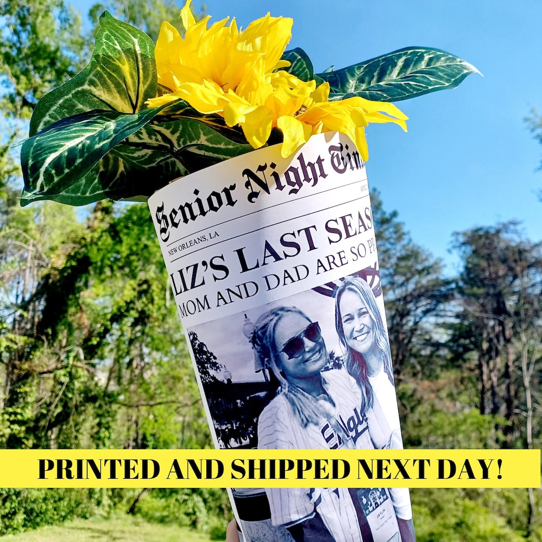 Printed and Shipped Senior Night Newspaper Bouquet Wrap, Cheerleading ...