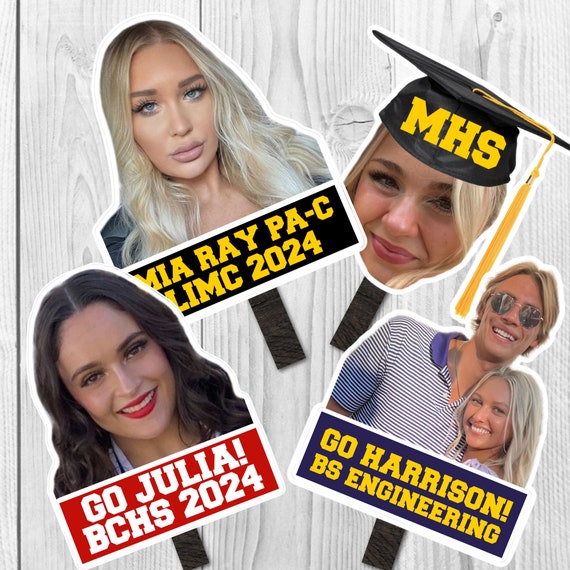 Senior Graduation Picture On Stick Graduation Stick Figure Vector