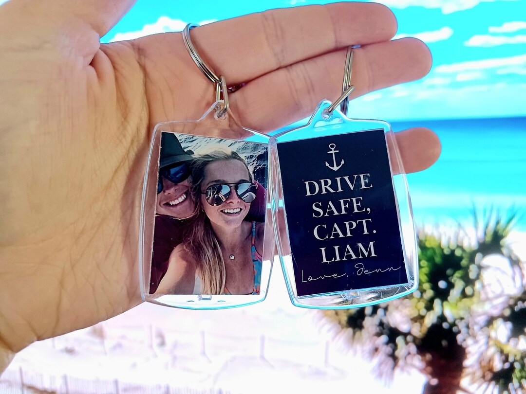 Custom Boat Keychain, Boater Photo Keychain, Custom Couple Keychain ...