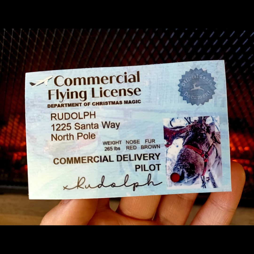 Rudolph Driver License, Lost Driver License, Santa Driver License ...