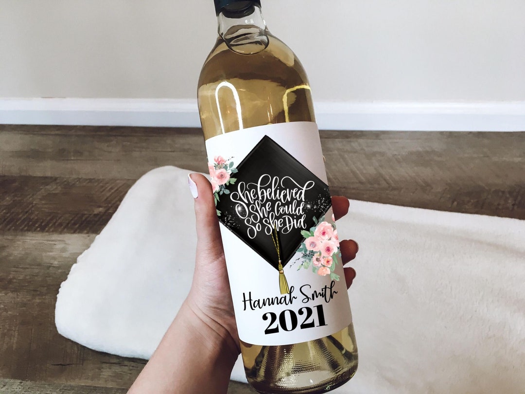 Custom Graduation Wine Label, Personalized Wine Label, Graduation Gift ...