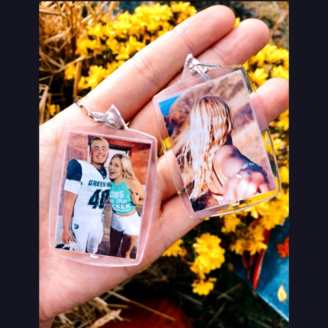 Double Sided Two Photo Keychain, Photo Keychain, Custom Couple Keychain ...