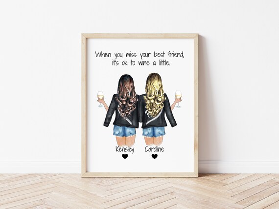 Personalized Print Long Distance Best Friend Print Funny | Etsy