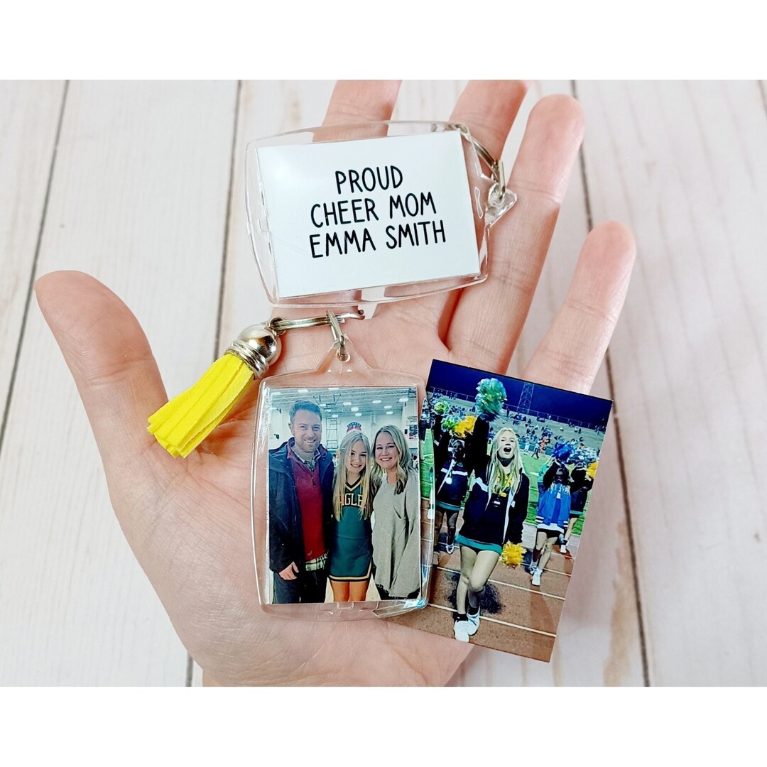 Custom Cheer Photo Keychain, Photo Keychain, Cheer Gift, Cheerleading ...