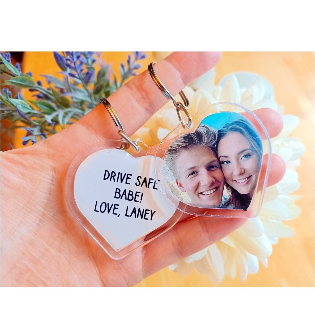 Custom Heart Photo Keychain, Photo Keychain, Custom Couple Keychain ...
