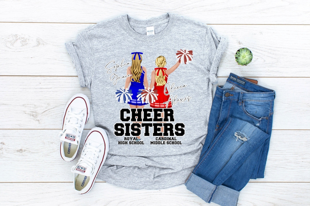 Personalized Cheer Sisters Shirt, Cheer Shirt, Cheerleading Shirt ...