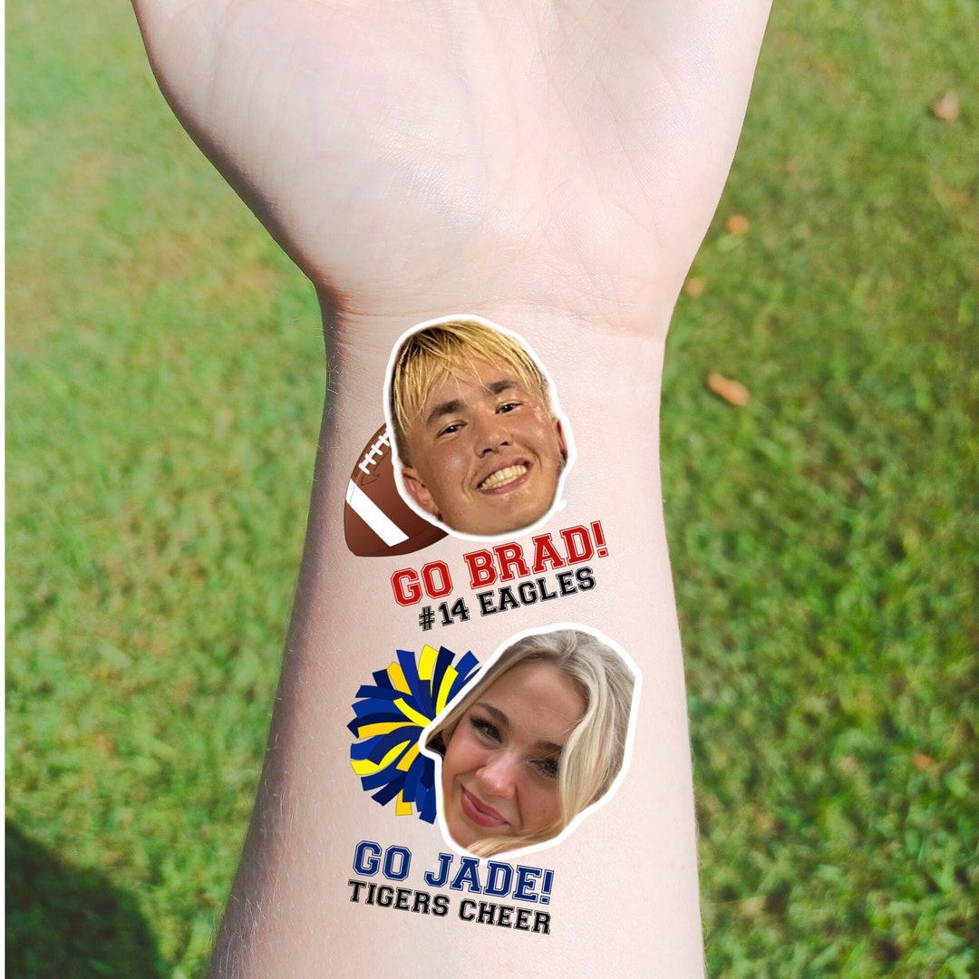 Custom Sports Tattoos, Custom Face Tattoos, Football Tattoo, Gameday ...