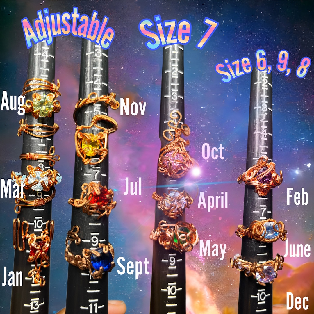 Zodiac Gemstone Rings - Etsy