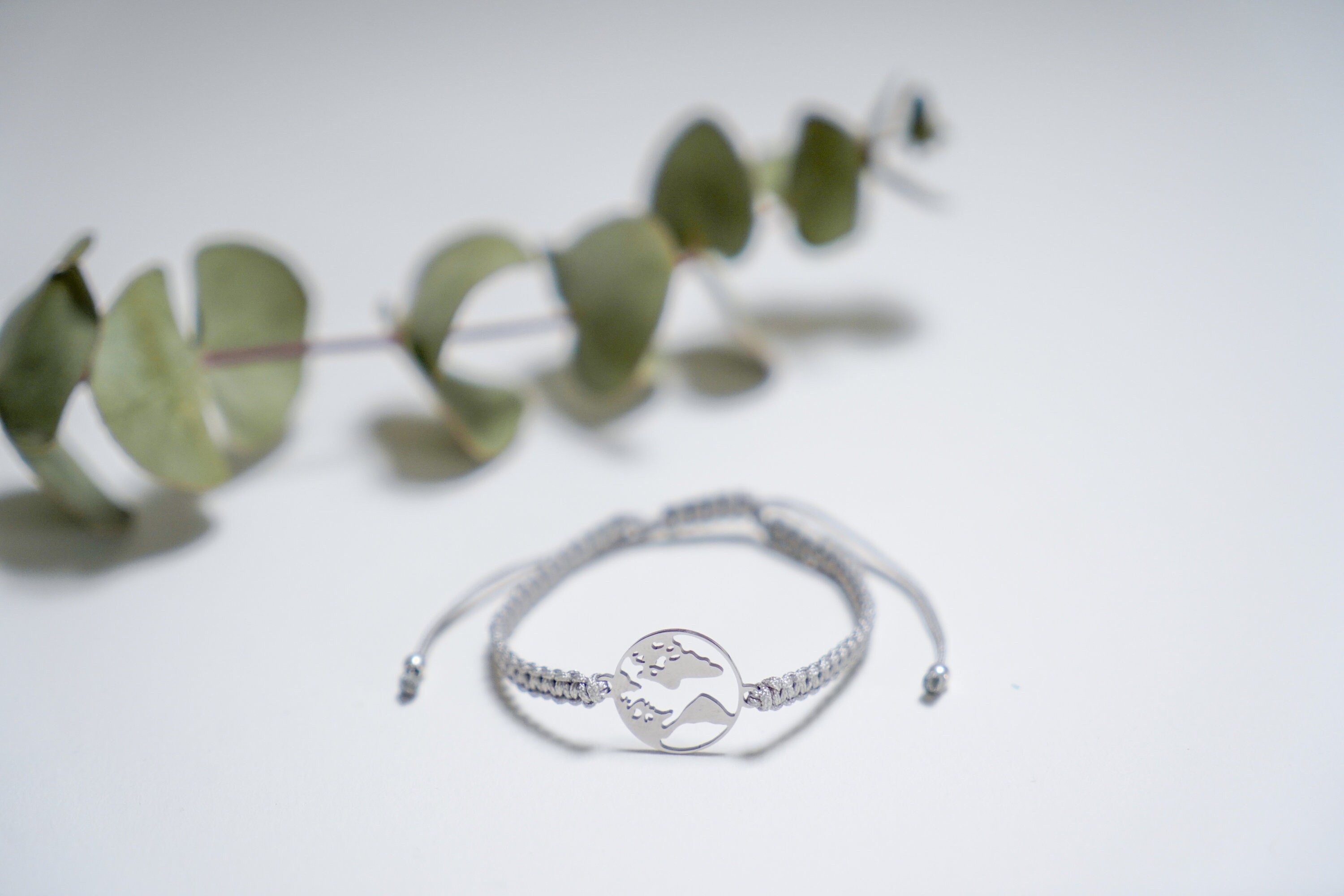 Weltkarte Makramee Armband Edelstahl Travel World map - Etsy.de