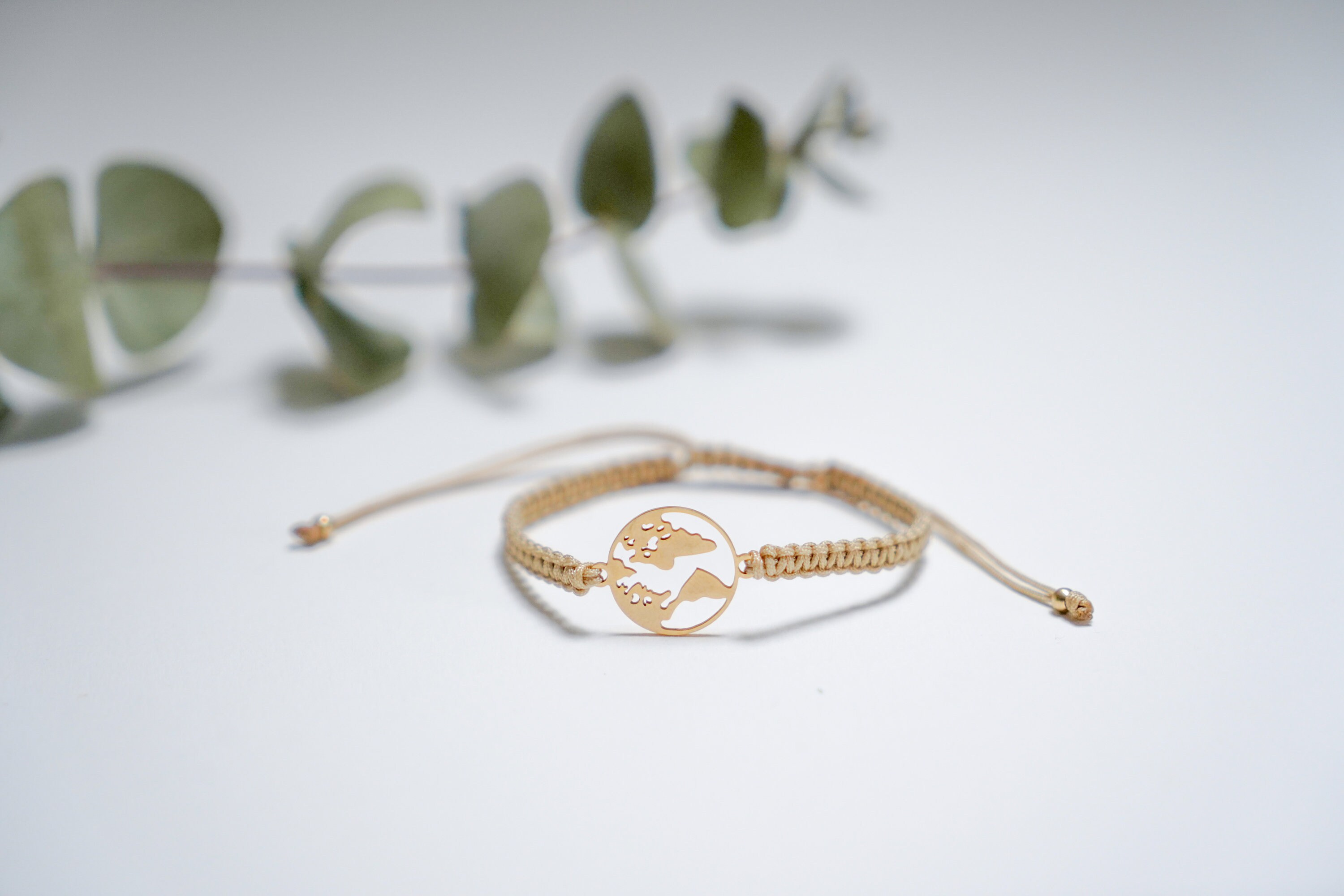 Weltkarte Makramee Armband Edelstahl Travel World map - Etsy.de