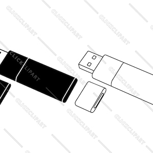 USB Stick Vector | USB SVG | Usb Drive Silhouette Clipart | Flash Drive ...