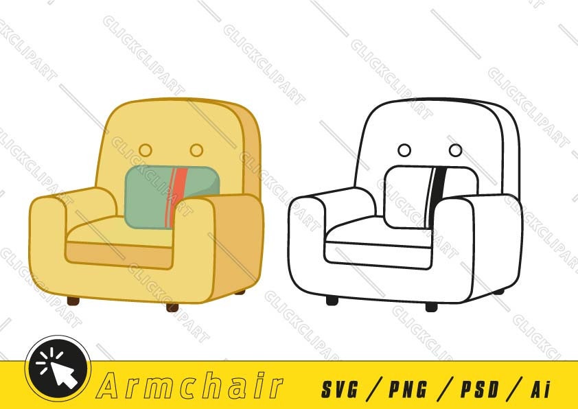 Armchair SVG Sofa Couch Living Room Svg Bundle Line Art SVG Files Cut ...