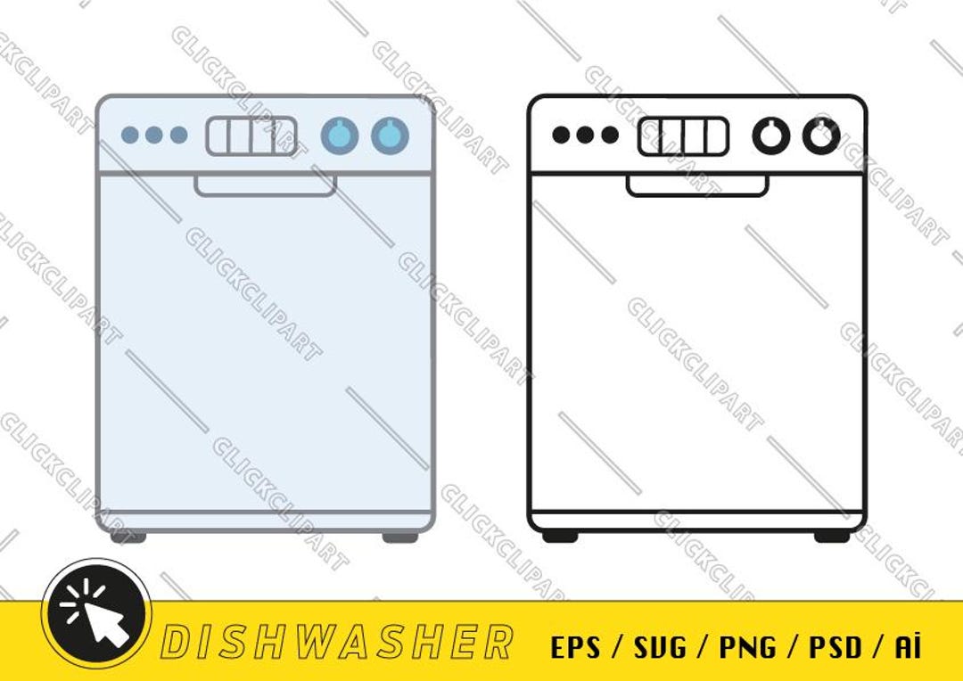 Dishwasher Machine SVG Vector | Washing up Cut Files | Housekeeping ...