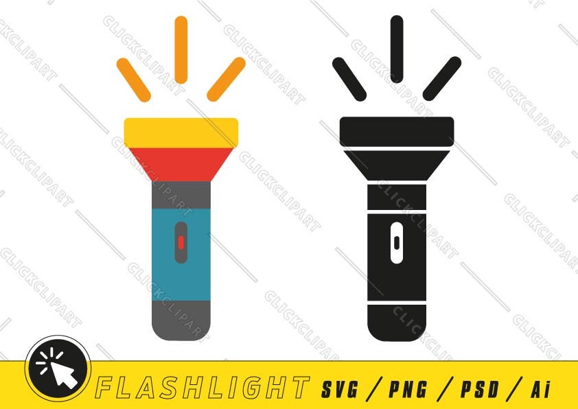 Flashlight SVG Flashlight PNG Flashlight Clipart Cartoon Logo Cut Files ...