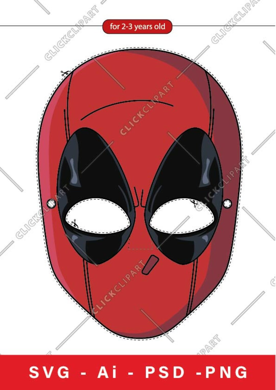Deadpool, Birthday Party, Digital Paper Face Mask, SVG, Files for ...